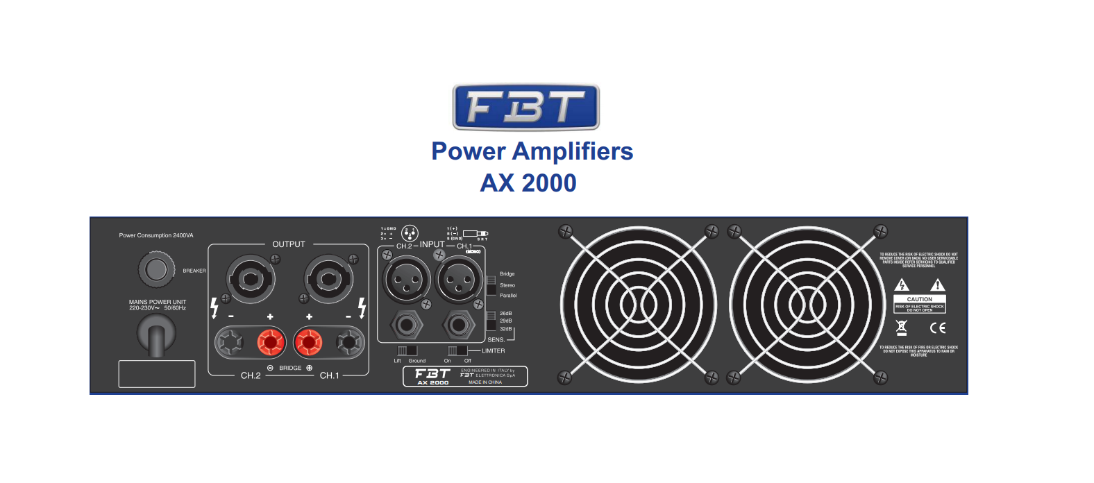 FBT AX2000 Power Amplifier