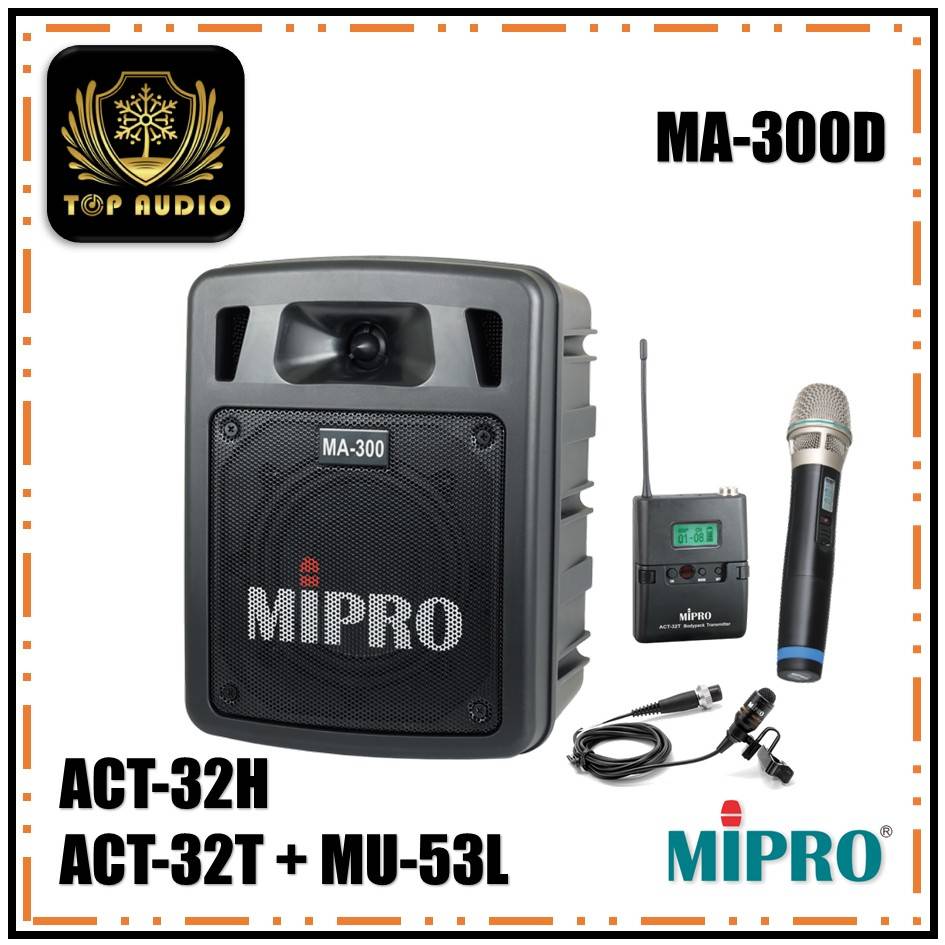 Mipro MA-300D Dual-channel Portable Wireless PA System With One ...