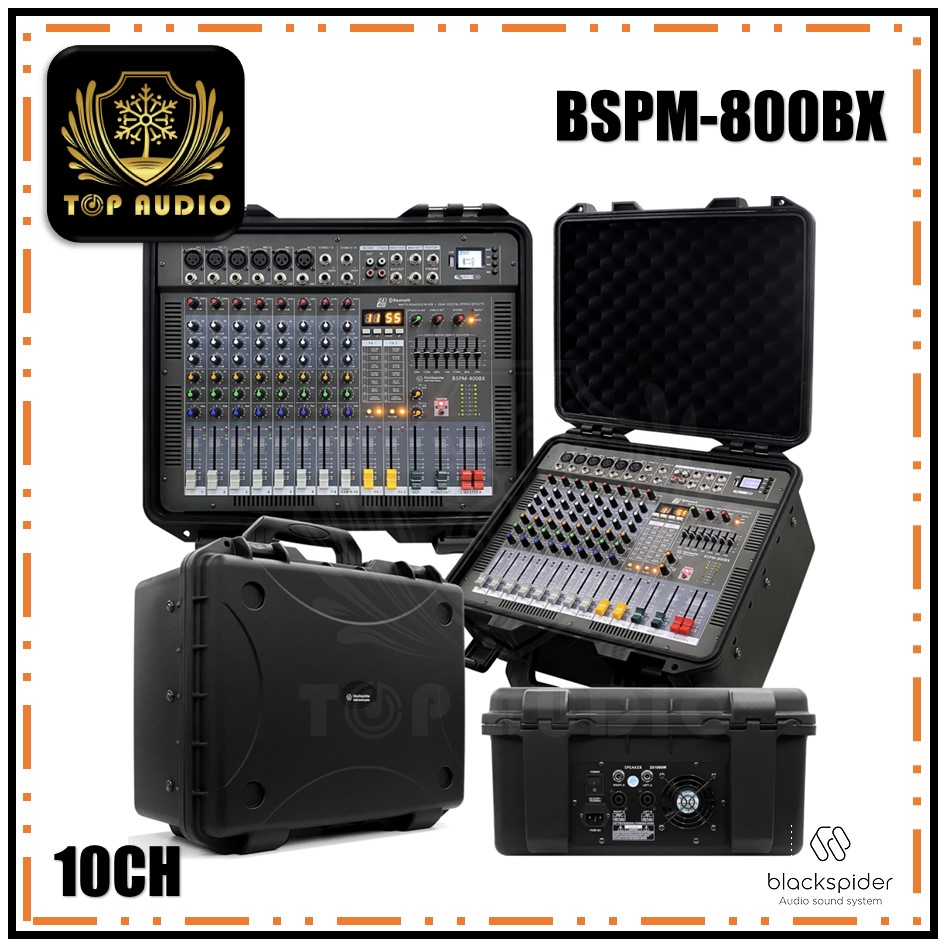 Black Spider BSPM-800BX 10 Channel Power Mixer with Digital Dual ...